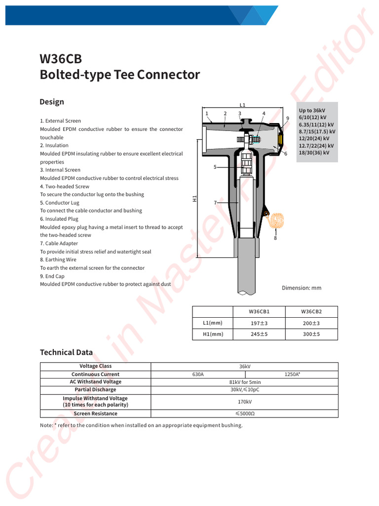 36kV Bolted Tee Connector Specifications | PDF | Electrical Connector ...