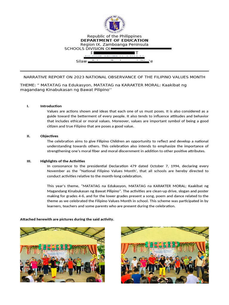 2023 Filipino Values Month Report | PDF