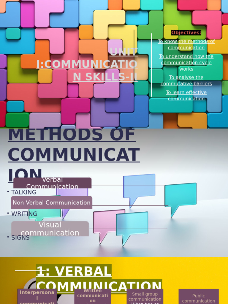Unit 1 - Communication Skills - II | PDF | Communication | Nonverbal Communication