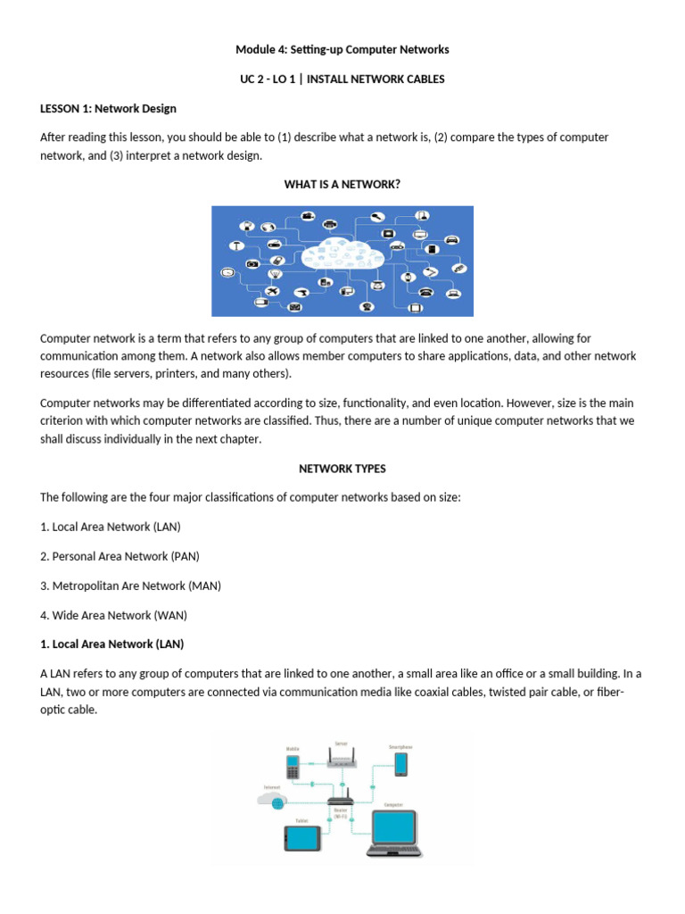 Module 4a - Senior High Computer System Servicing NCII | PDF | Computer Network | Local Area Network
