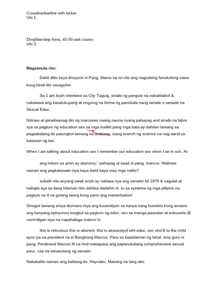 Journalism Copyreading Exercise | PDF