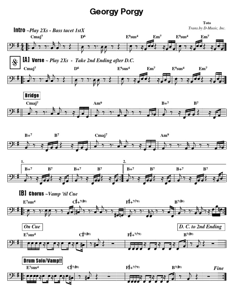 Georgy Porgy - Bass | PDF