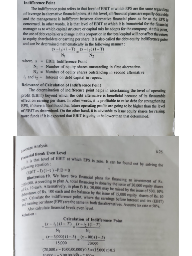 Indifference Point or Point of Indifference-1 | PDF