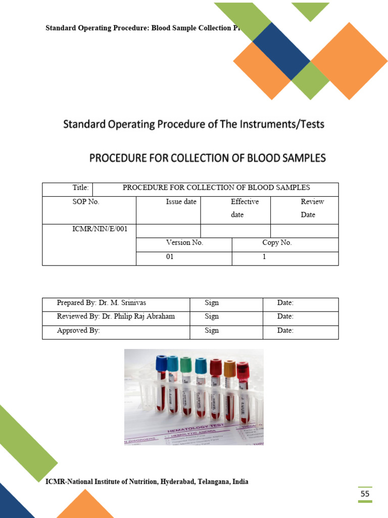 Blood Collection Procedure | PDF | Blood | Medicine