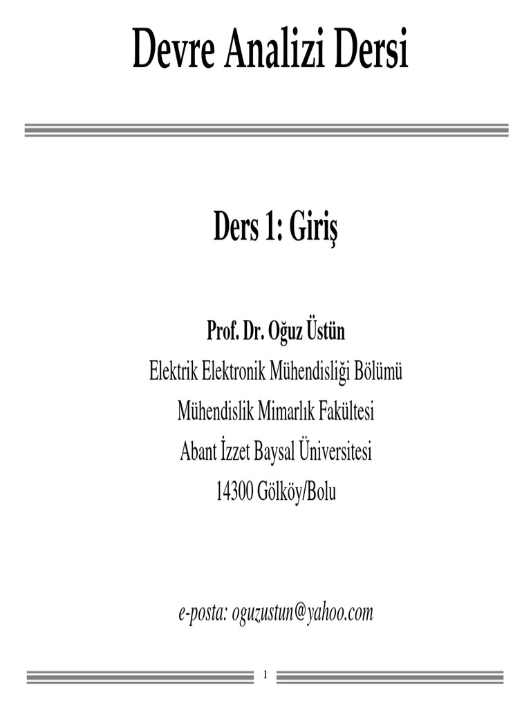 Devre1 Tek Part | PDF
