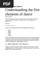 Understanding The Five Elements of Dance | PDF