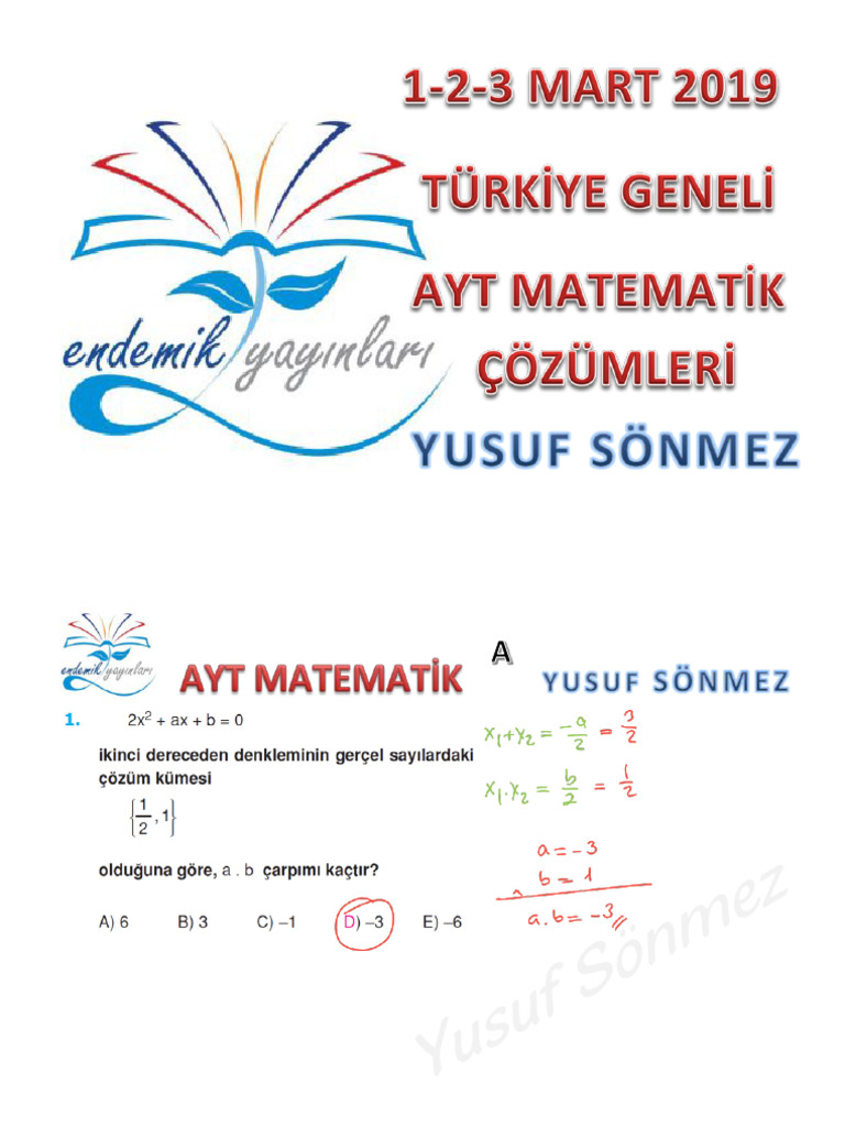 Ayt Mat Çözümler | PDF
