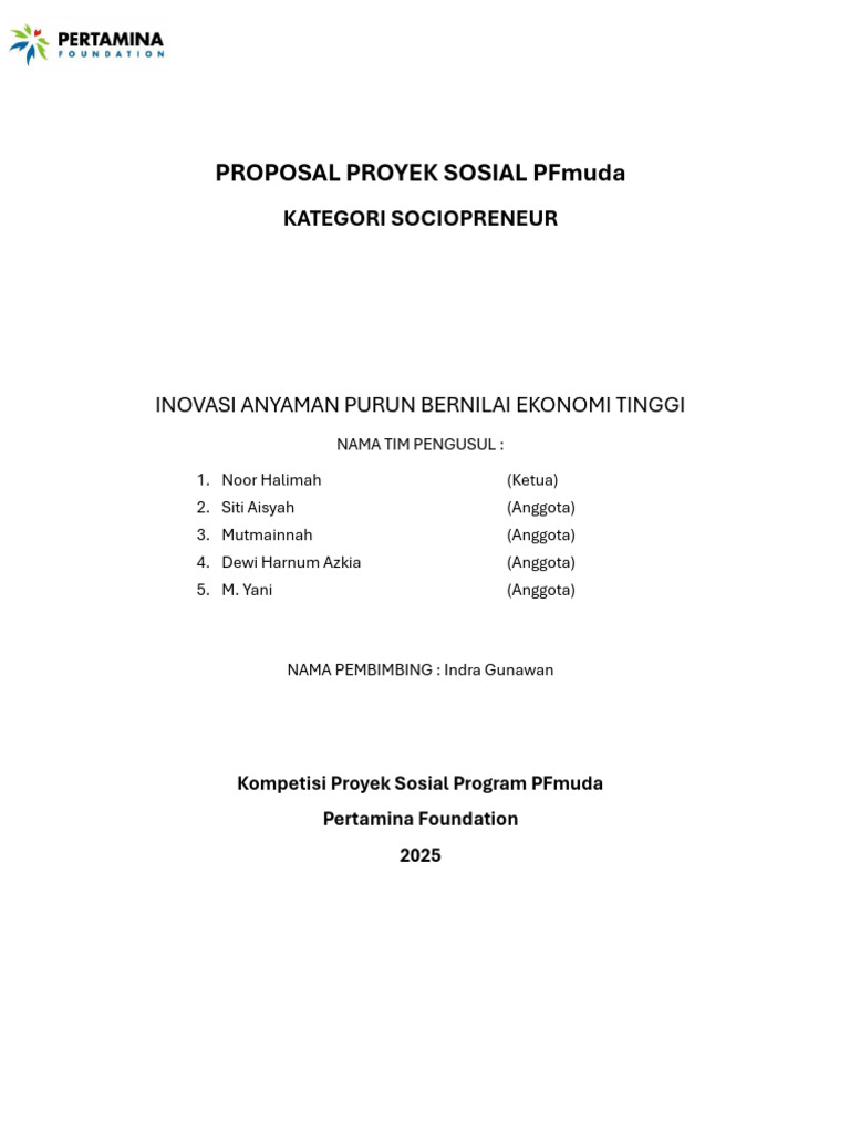 Proposal Pertamina Yang Masuk | PDF