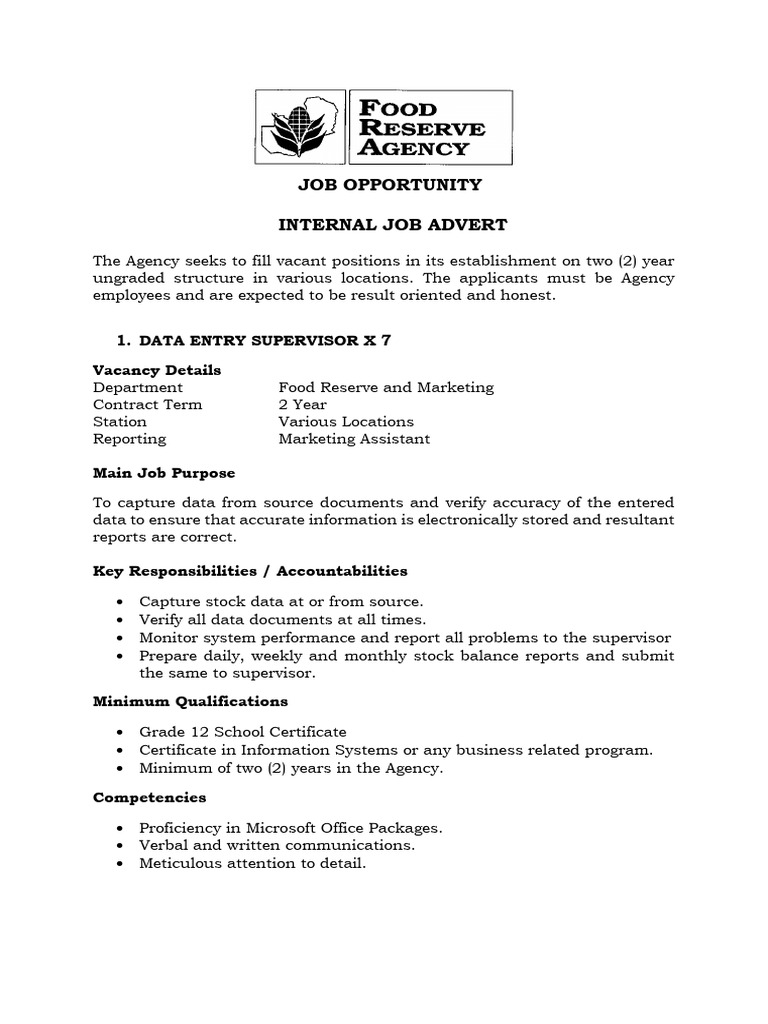 Internal Job Advert JUNE 2025 | PDF | Warehouse