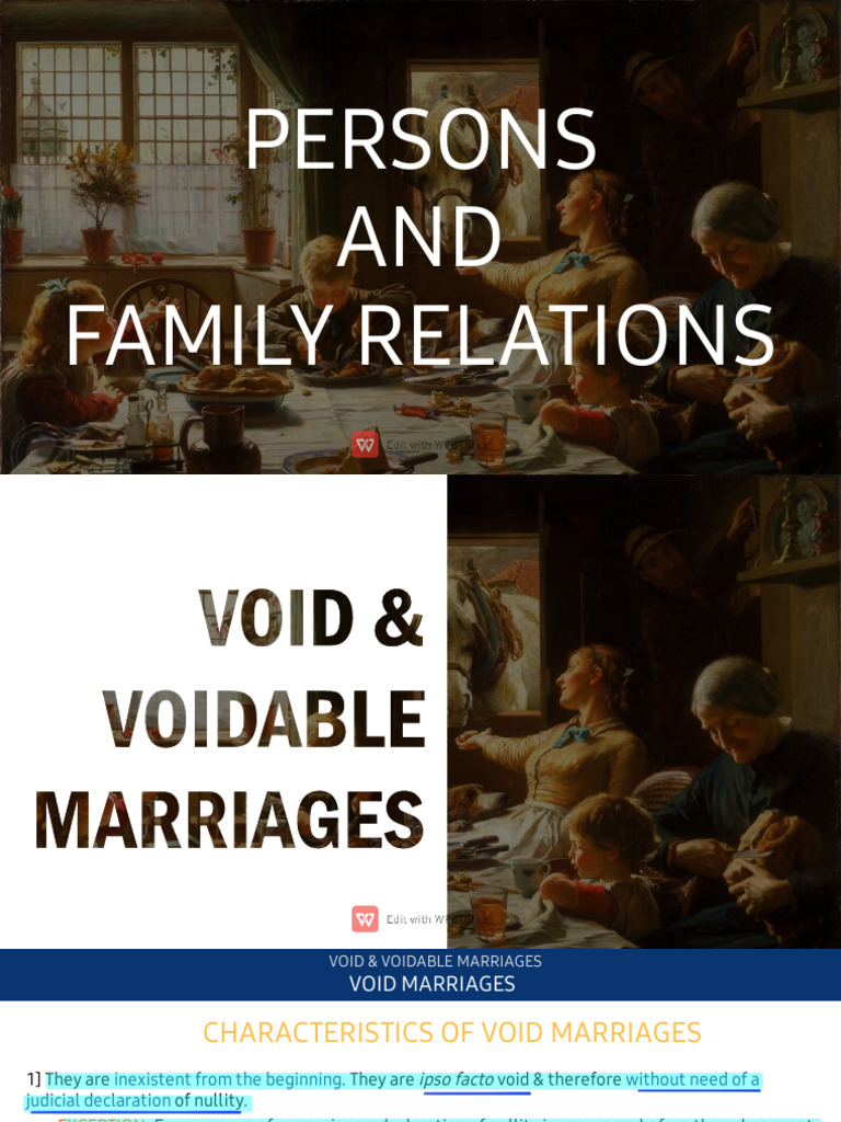 III Void Voidable Marraiges EDITED Copy 2 | PDF | Annulment | Marriage