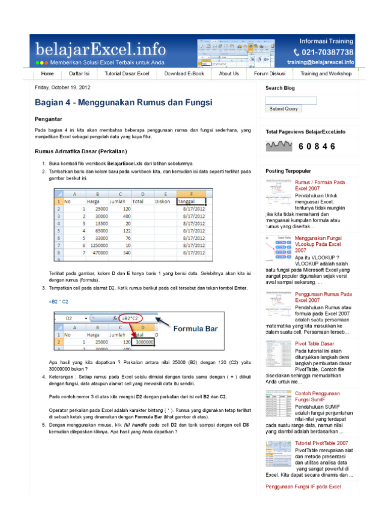 Rumus dan Fungsi Excel Dasar | PDF