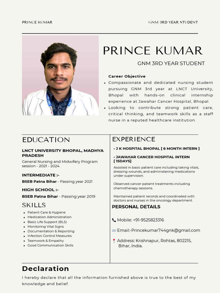 Resume Prince Kumar | PDF