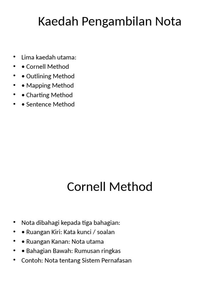 Kaedah Pengambilan Nota | PDF