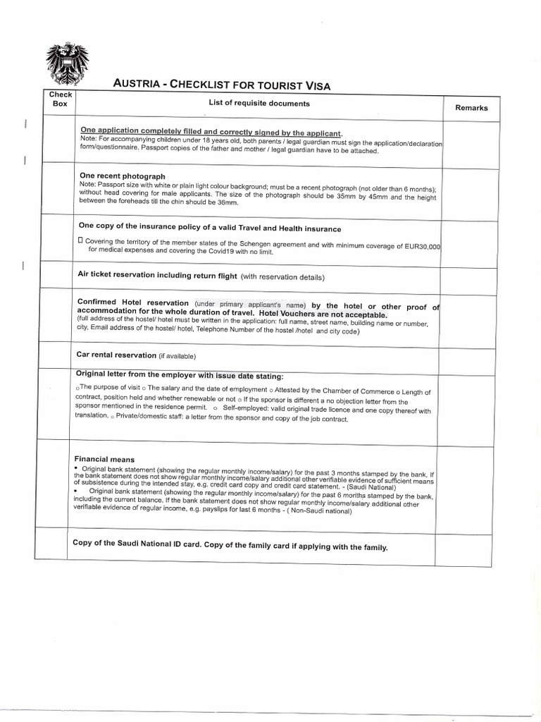 Austria Checklist New | PDF