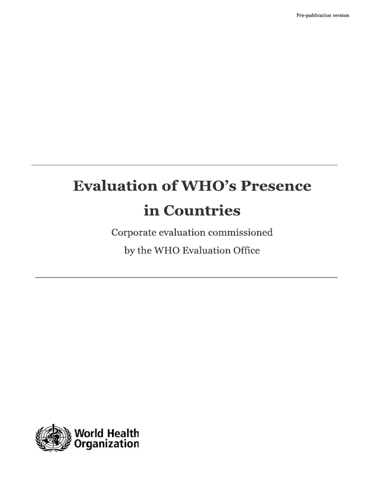 Evaluation of WHO Country Presence | PDF
