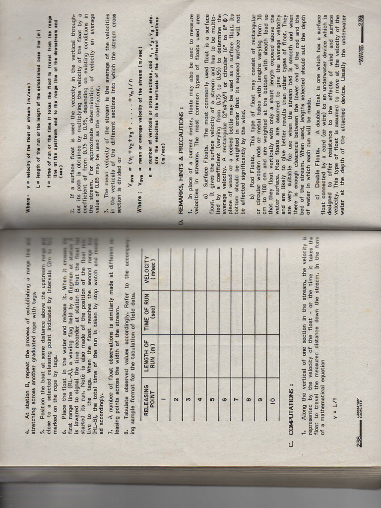 Lab 35 Measurement of Stream Velocity 2 | PDF