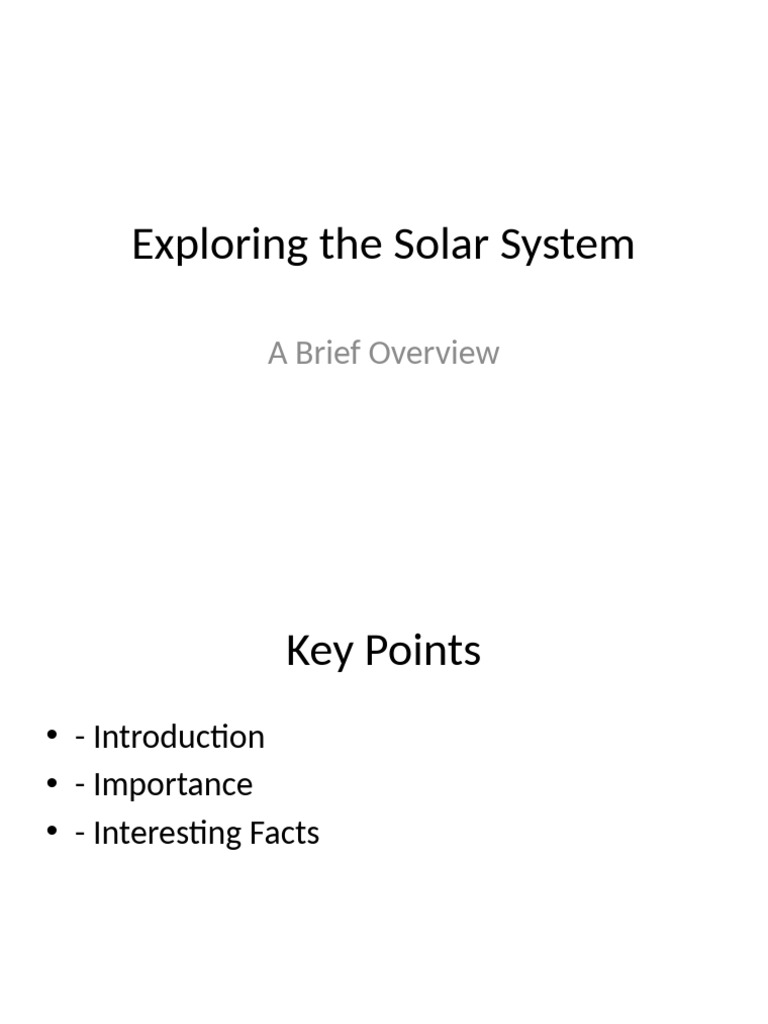 Exploring The Solar System | PDF