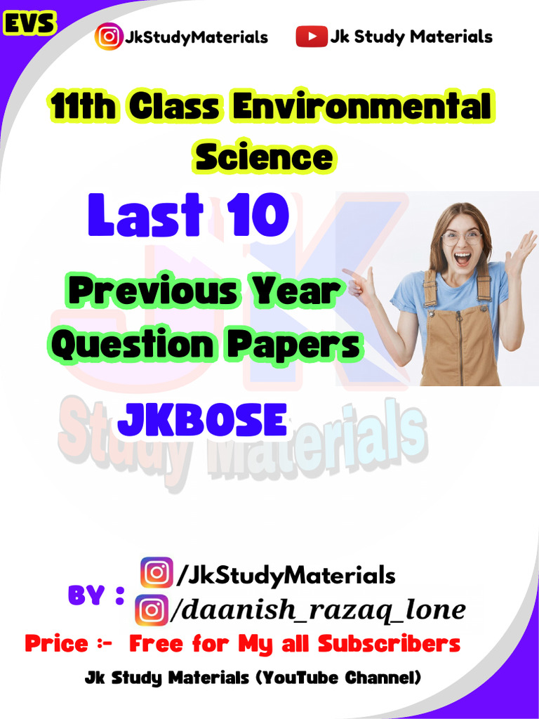 Class 11 EVS Previous Year Papers | PDF