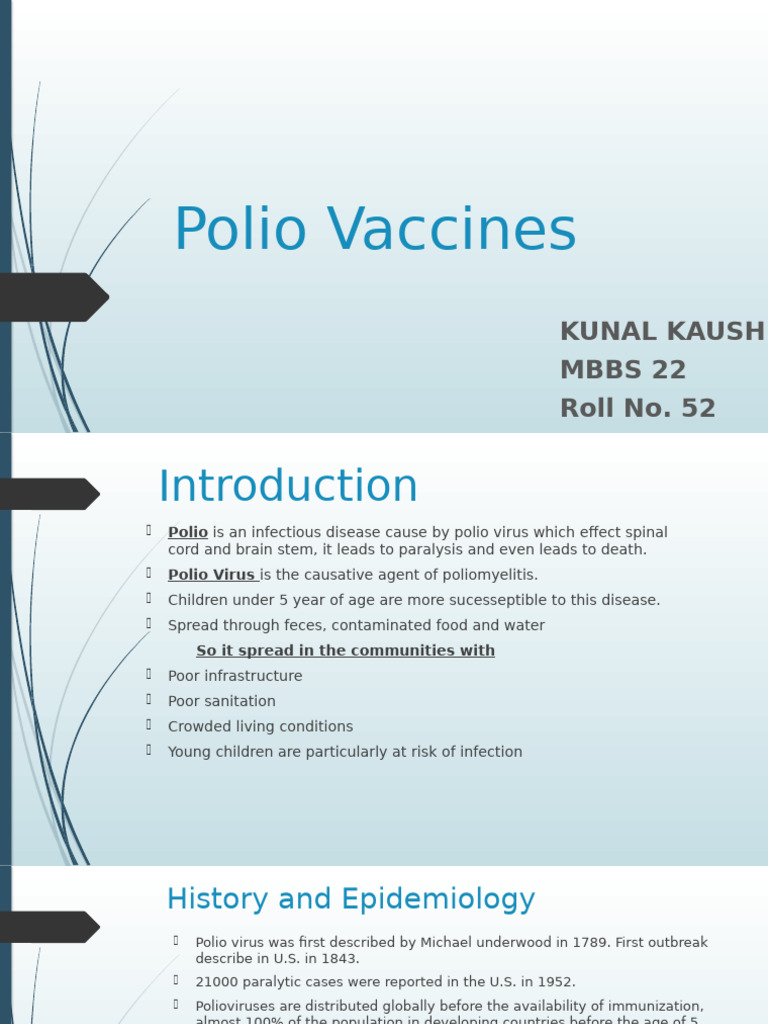 Polio Vaccines Kunal-1 | PDF | Human Diseases And Disorders | Microbiology