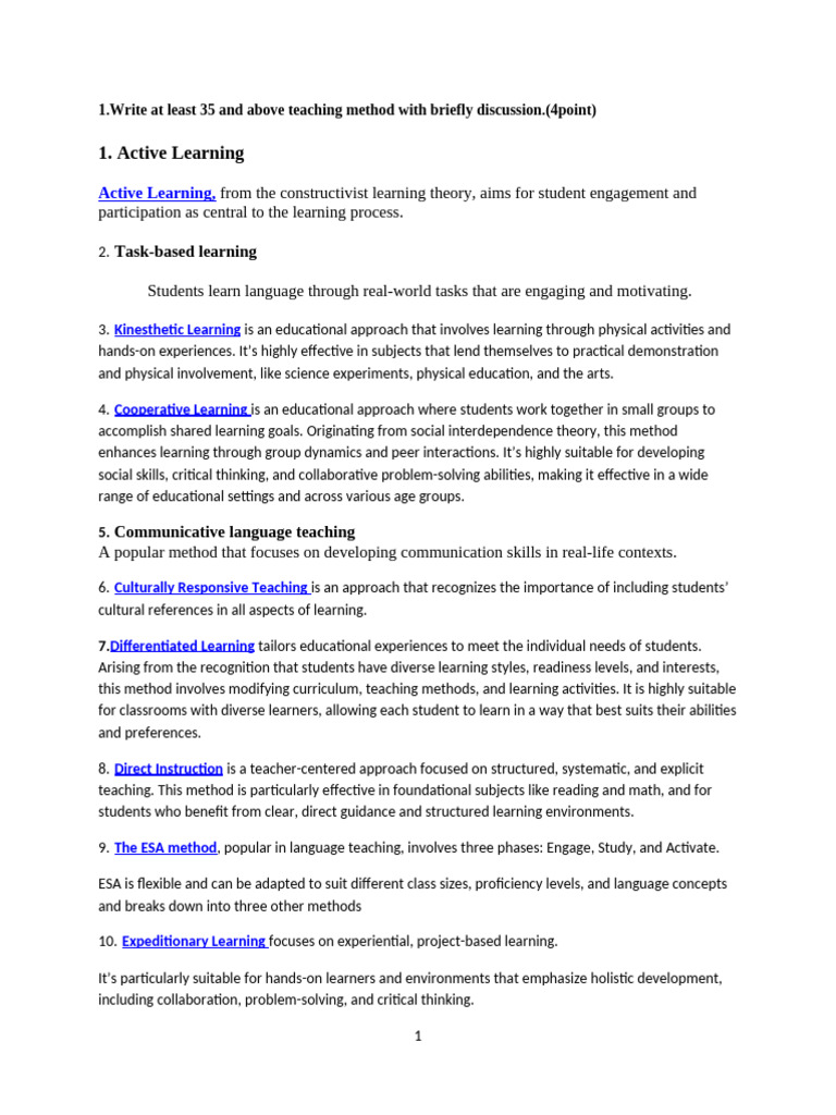 General Method of Teaching | PDF | Learning | Teaching Method