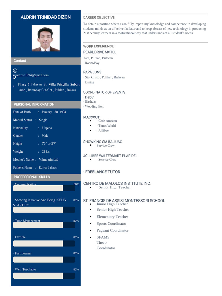 CV-Aldrin T. Dizon | PDF | Cognition | Behavior Modification