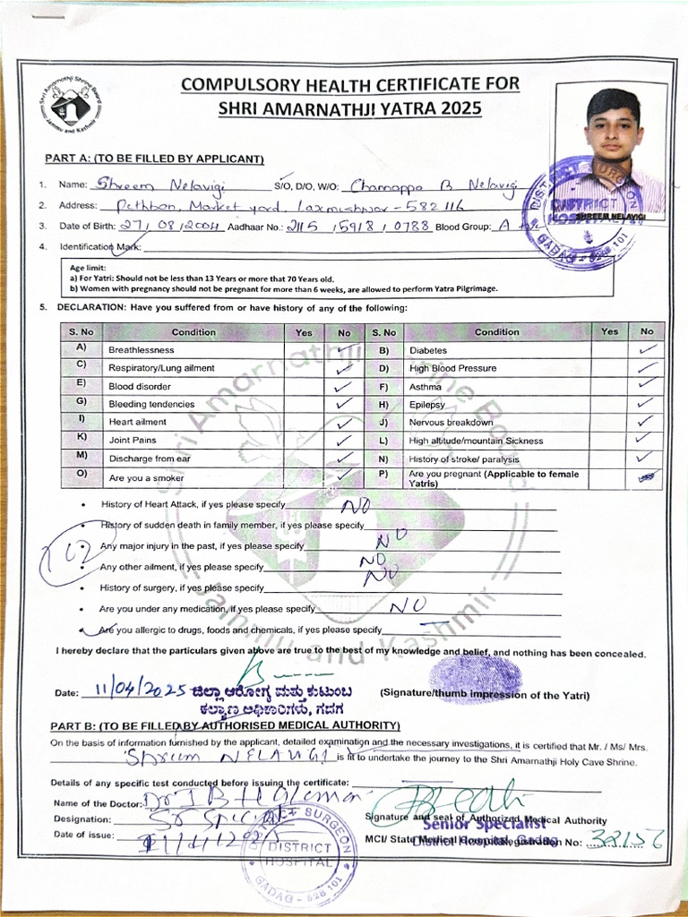 Compulsory Health Certificate For | PDF