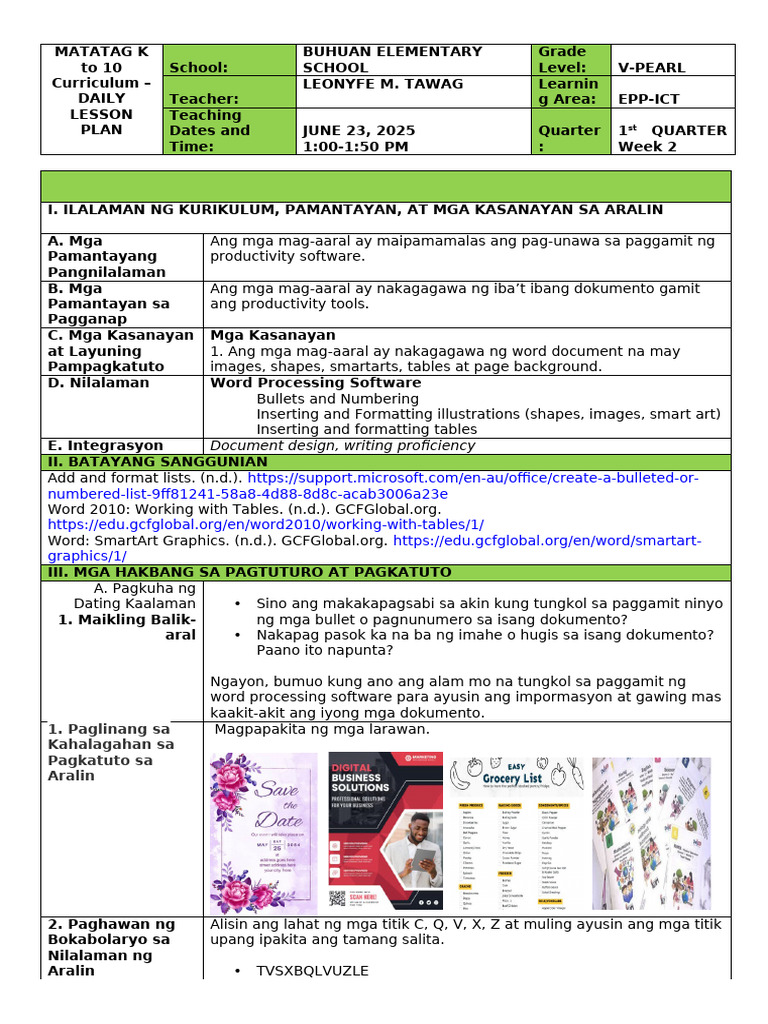 Epp 5 Q1-Week 2 | PDF