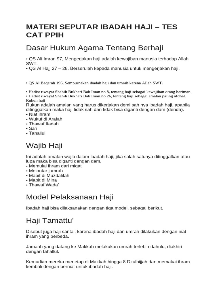 Materi Seputar Ibadah Haji | PDF