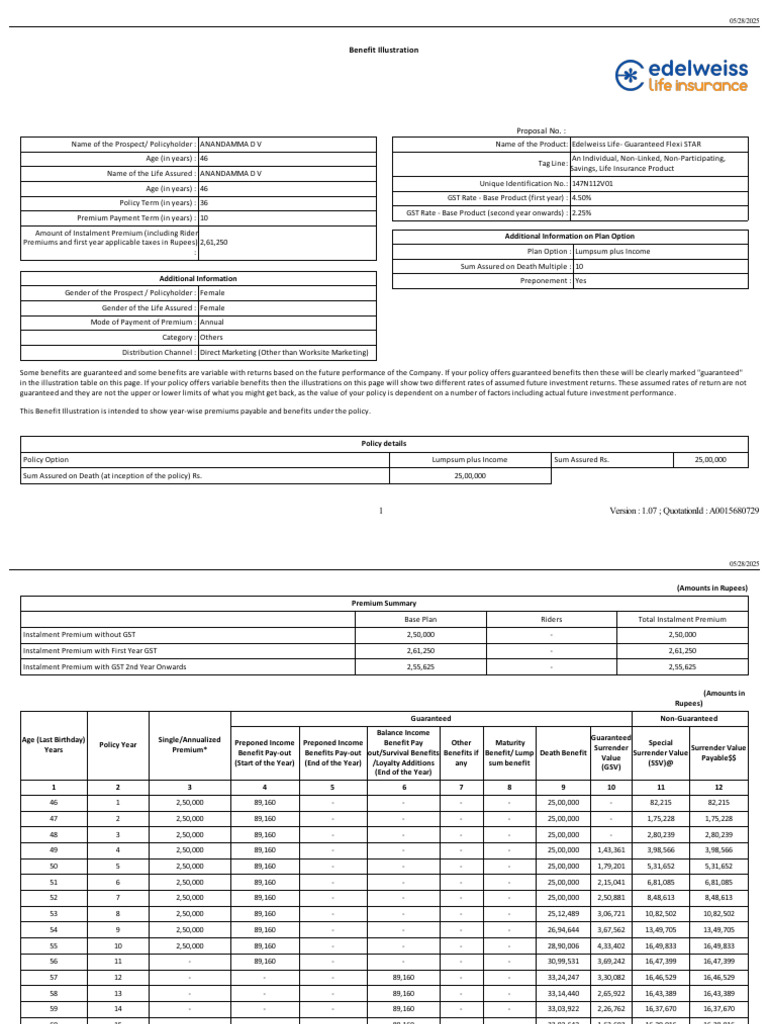 Guaranteed Flexi STAR Bi-Solution-3 | PDF | Insurance | Life Insurance