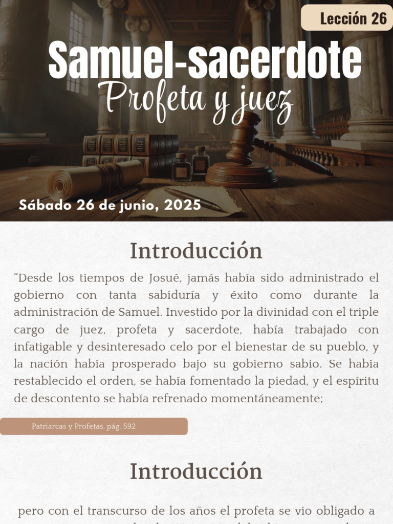 LEC 26 Samuel - Sacerdote Profeta y Juez | PDF | Samuel | Saulo