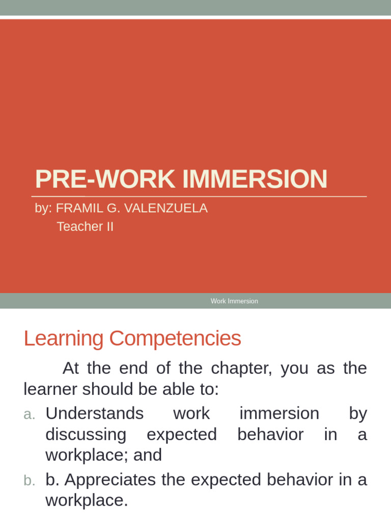 Understanding Work Immersion Ethics | PDF | Occupational Safety And ...
