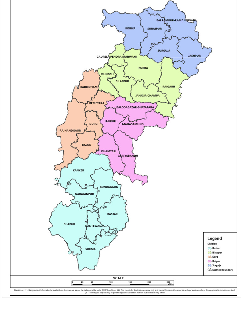 Raipur and Balrampur Division Map | PDF | Geography | Geographic Data ...