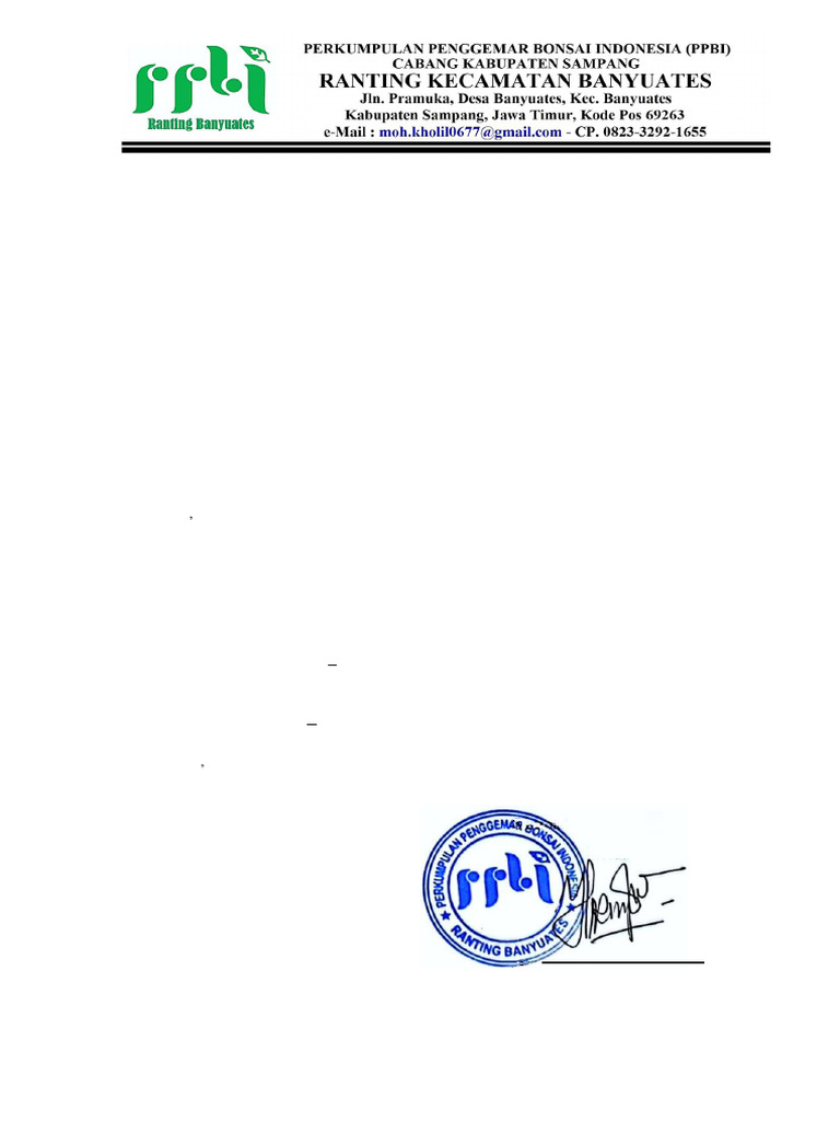 Undangan Pengukuhan Pengurus PPBI Banyuates | PDF