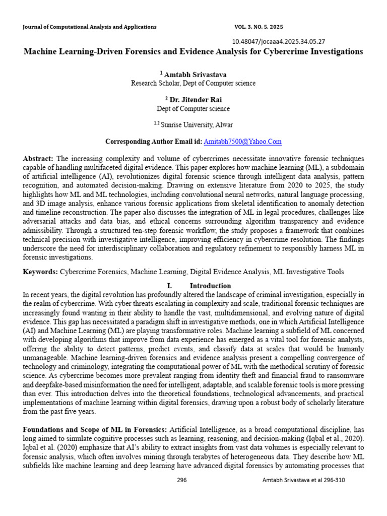 4.+JCAA - Amtabh+Srivastava Machine+Learning | PDF | Machine Learning | Artificial Intelligence