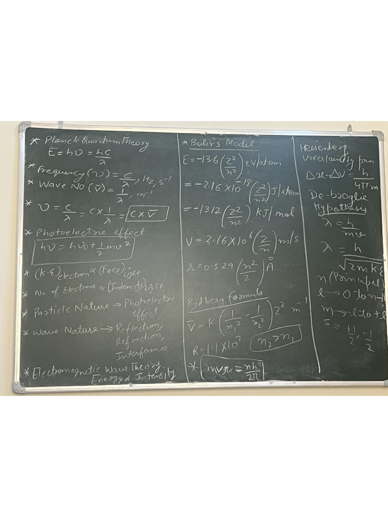 Atomic Structure All Formulas | PDF