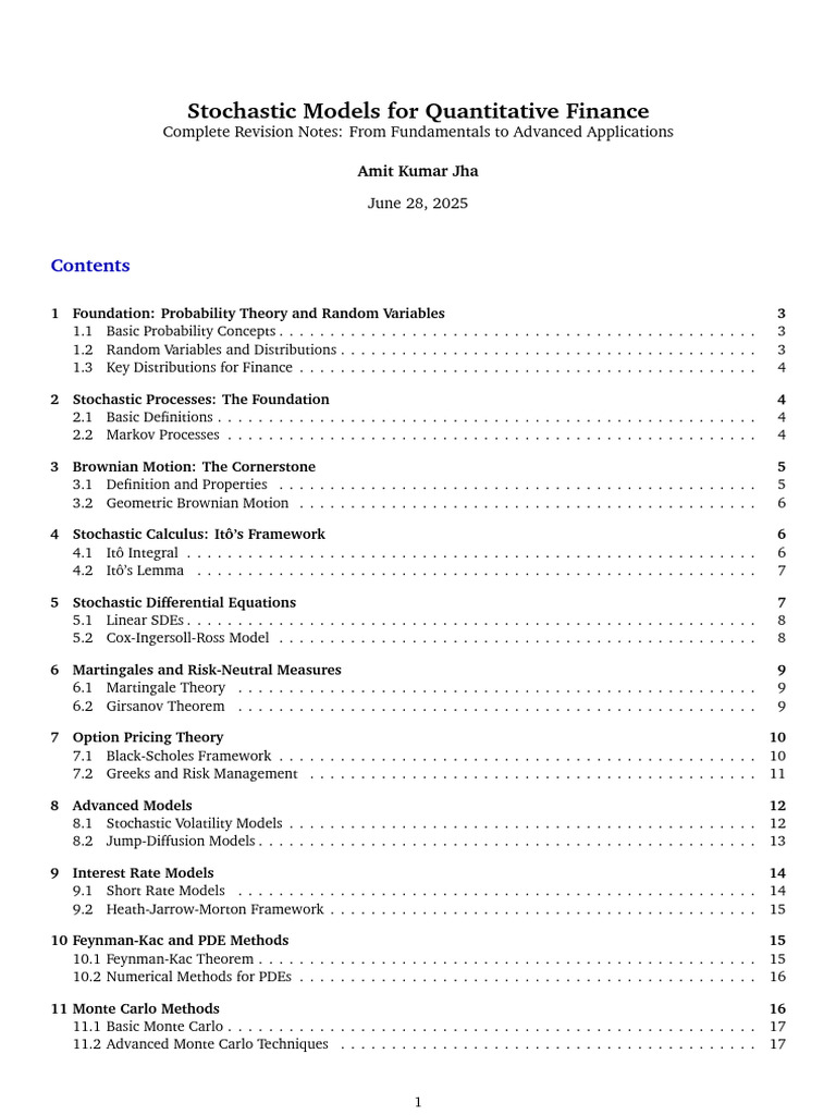 Stochastic Calculus Easy | PDF | Greeks (Finance) | Probability Theory