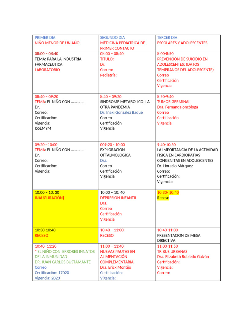 Triptico Congreso Completo 2025 | PDF | Enfermedades y trastornos | Cuidado de la salud
