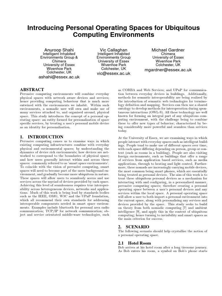 Introducing Personal Operating Spaces Fo | PDF | Computing | Building ...