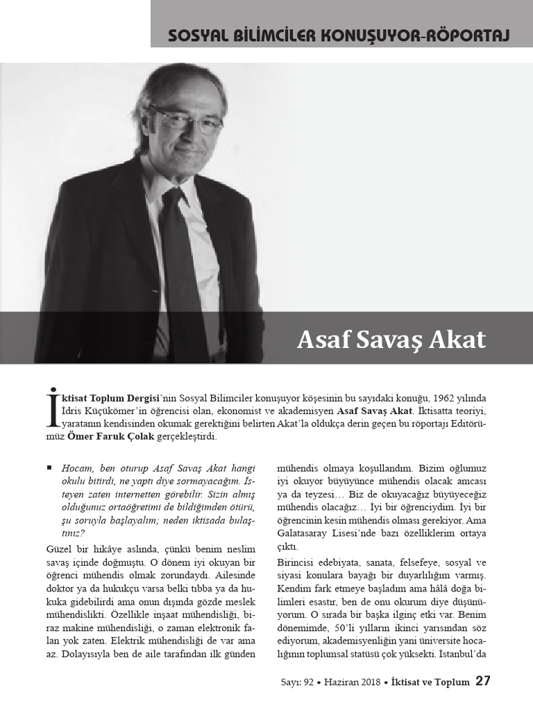 İTD 92 Asaf Savaş Akat Sosyal Bilimciler Konuşuyor | PDF