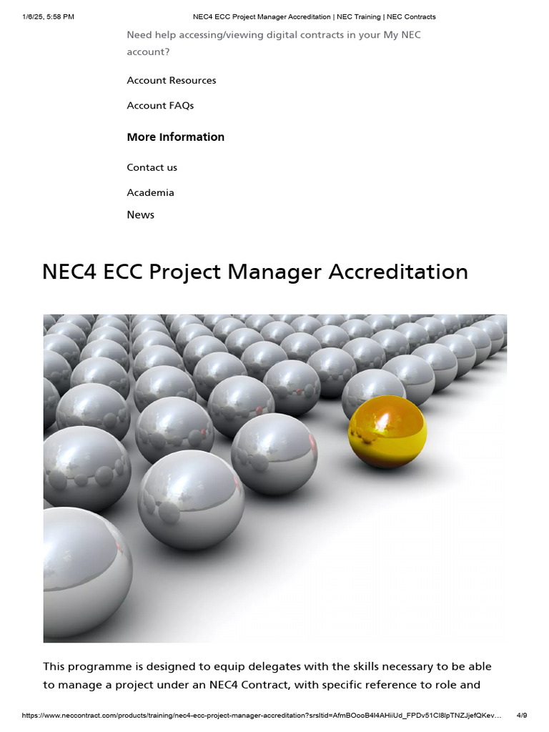 NEC4 ECC Project Manager Exam Guide | PDF | Error Detection And ...