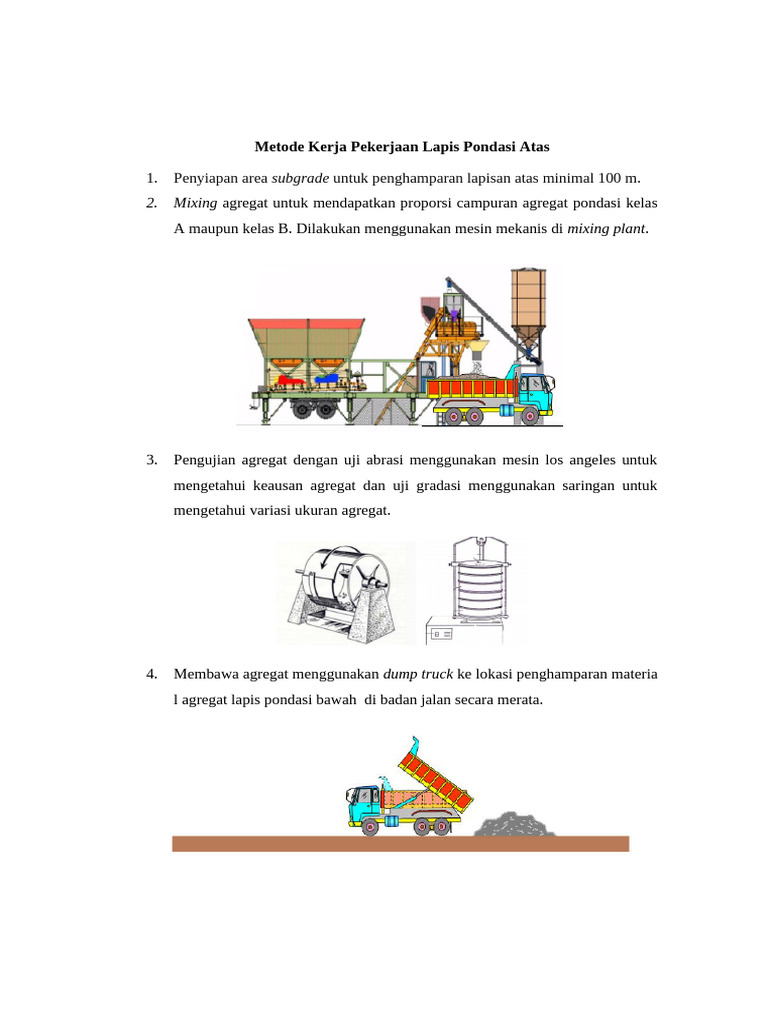 Metode Pekerjaan Lapis Pondasi Atas | PDF