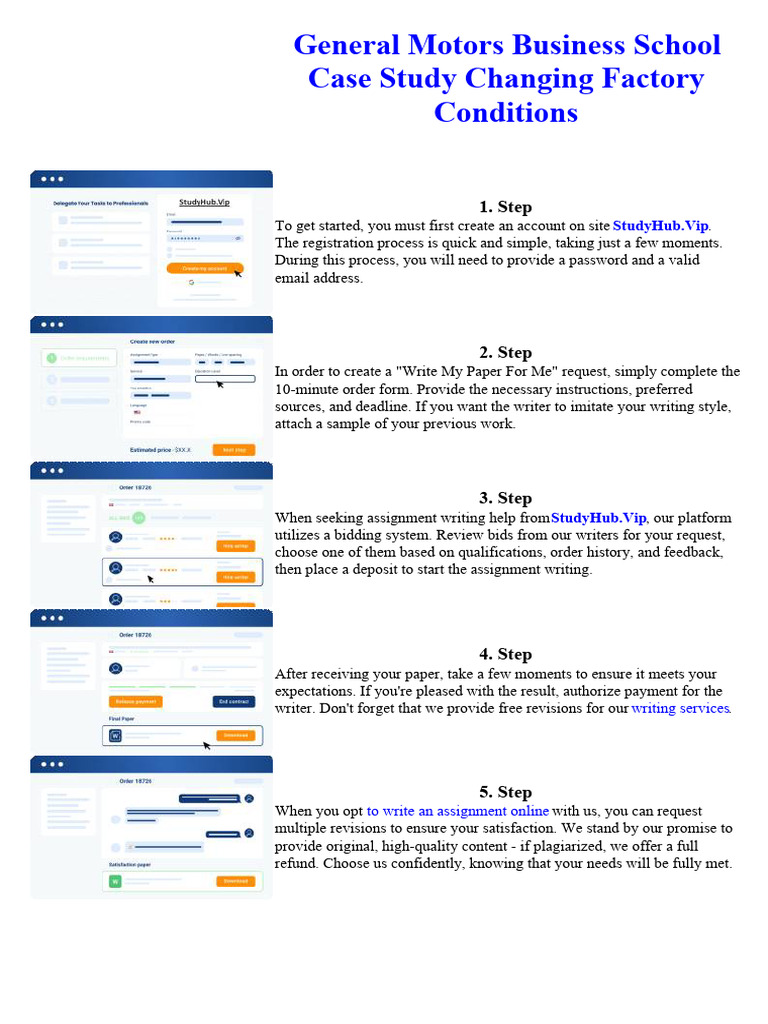 General Motors Business School Case Study Changing Factory Conditions ...
