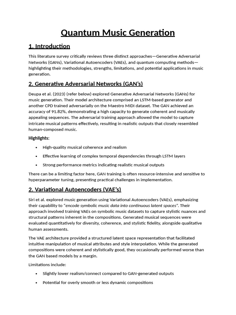 Quantum Music Generation | PDF | Quantum Computing | Computing