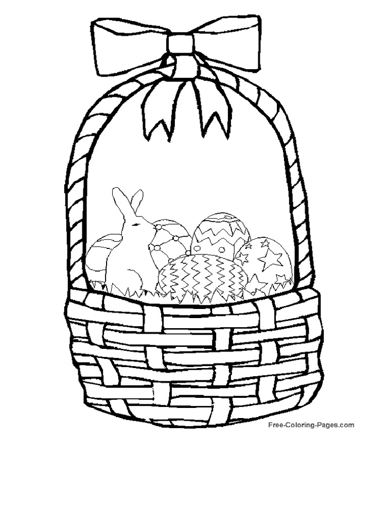 Easter Coloring Pages - Fun Egg Basket Sheet | PDF