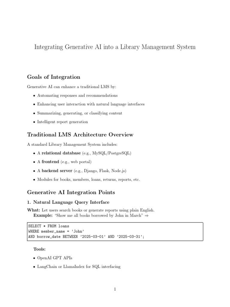 Integrating - Generative - AI - Into - DBMS - Project | PDF | Databases | Artificial Intelligence