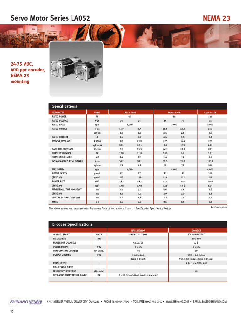 Shinano Servo Motor Datasheet | PDF | Electric Motor | Electrical ...