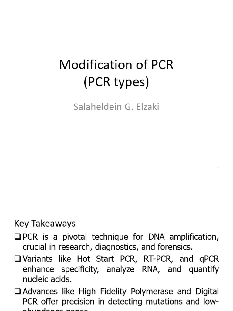 Modification PCR and PCR Type | PDF | Polymerase Chain Reaction ...