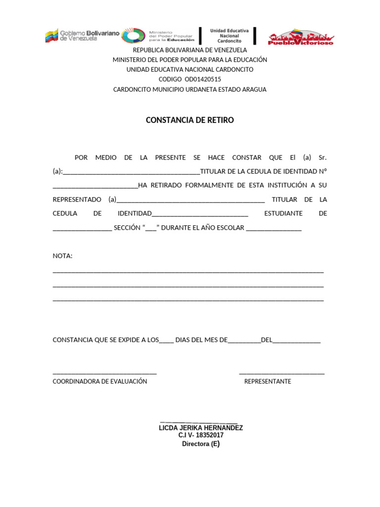 Constancia de Retiro | PDF