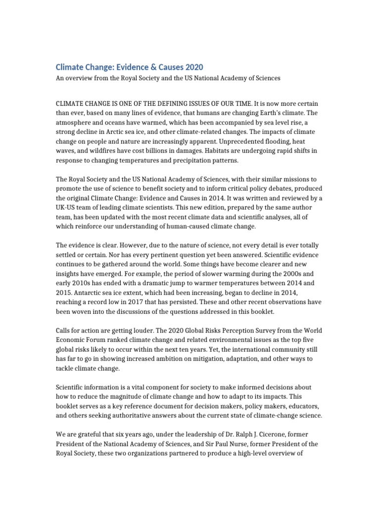 Manual Retyped Climate Change Document | PDF | Climate Change | Climate