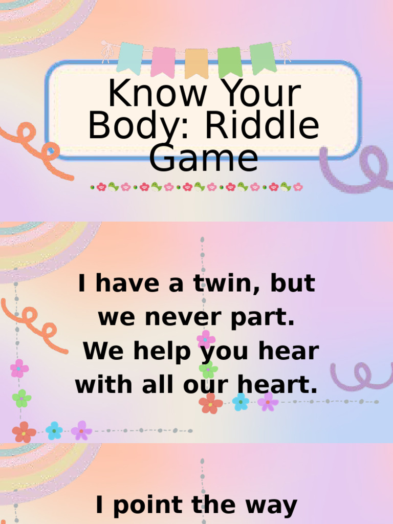 Body Parts Riddle Game | PDF